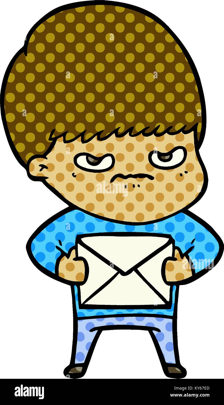 angry cartoon boy Stock Vector Image & Art - Alamy