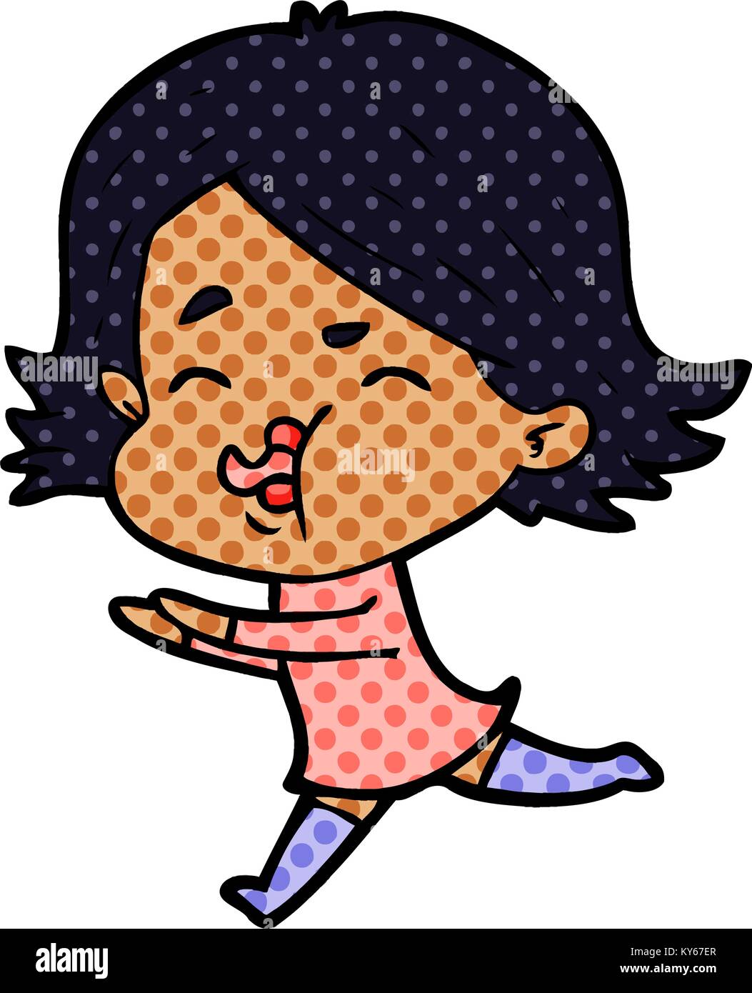 cartoon girl pulling face Stock Vector Image & Art - Alamy