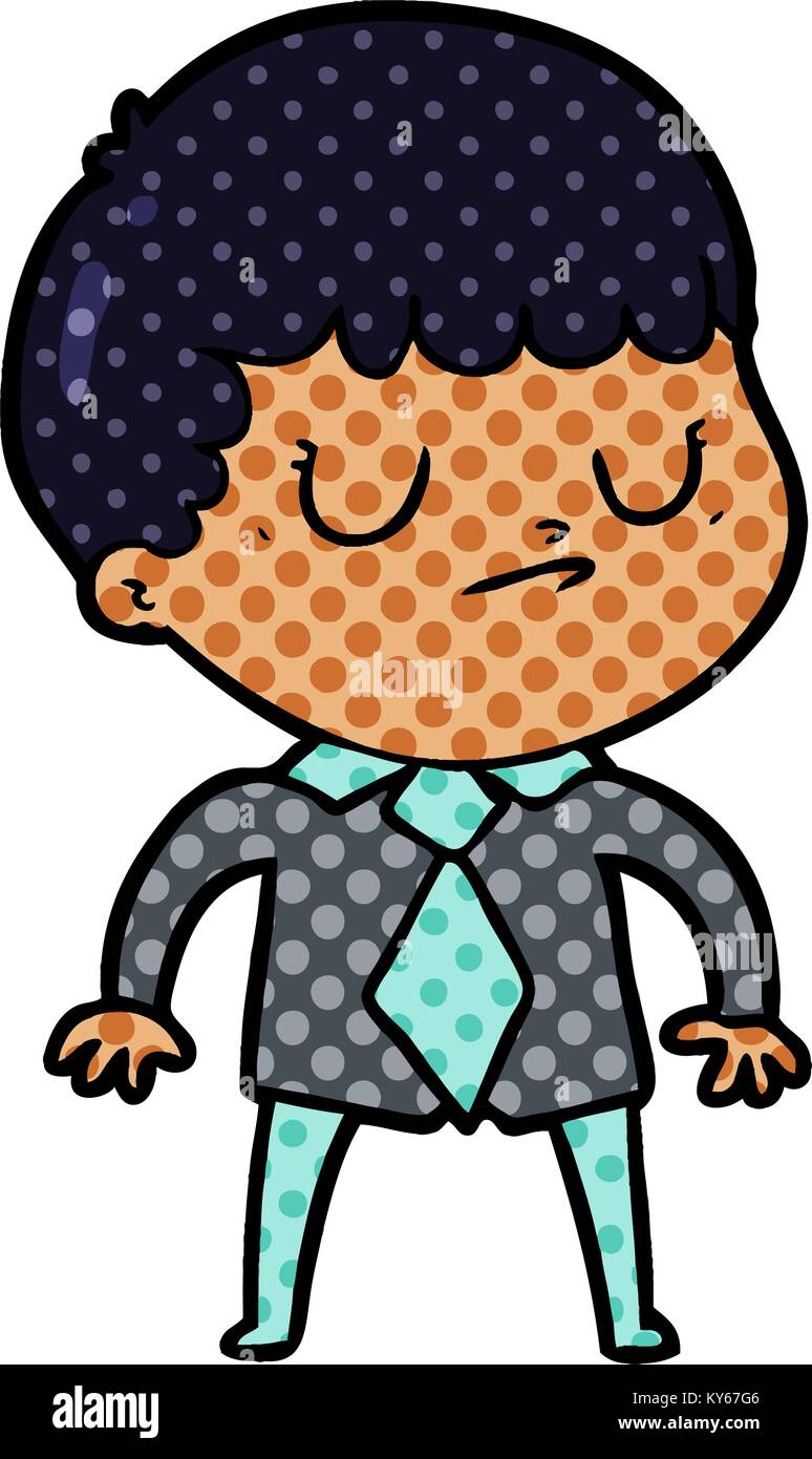 cartoon grumpy boy Stock Vector Image & Art - Alamy