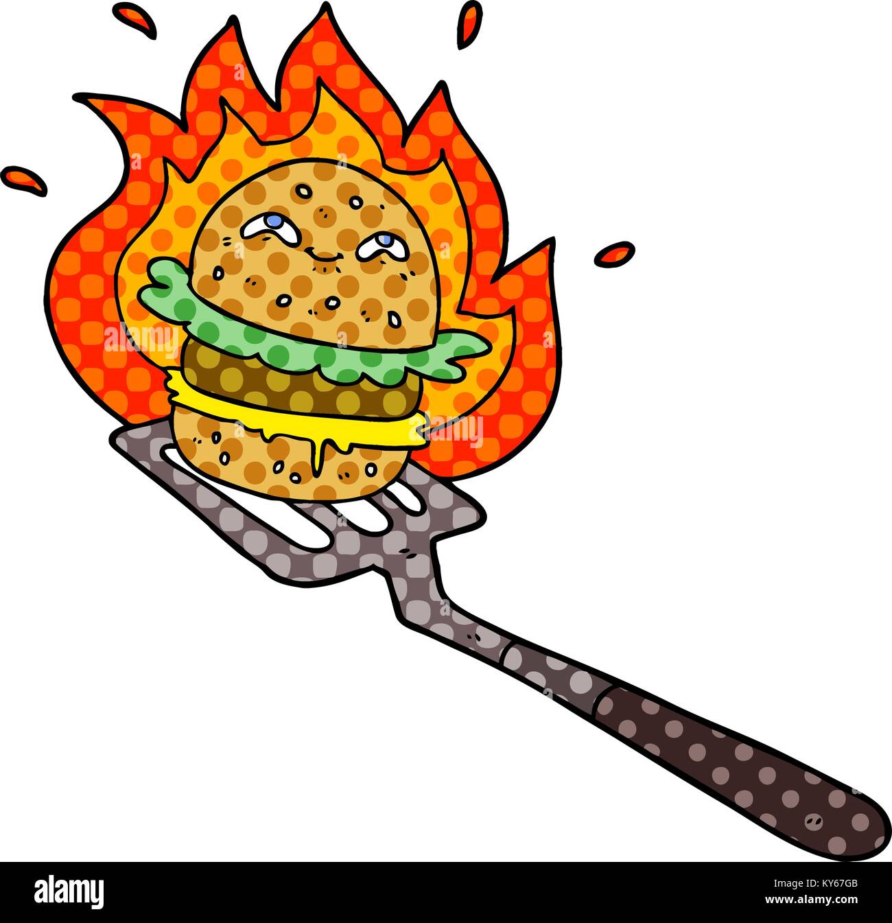 cartoon burger cooking Stock Vector Image & Art - Alamy