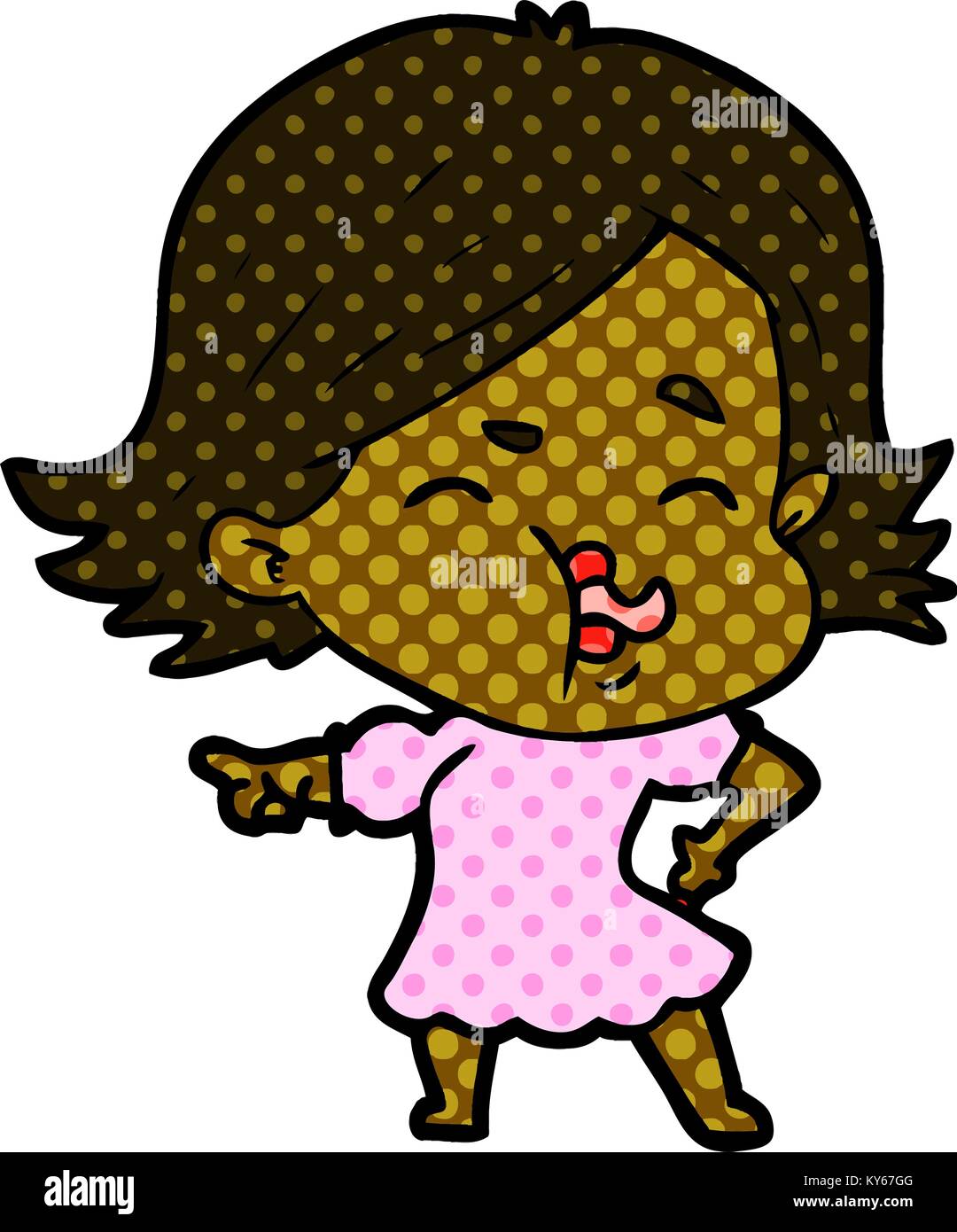 cartoon girl pulling face Stock Vector Image & Art - Alamy