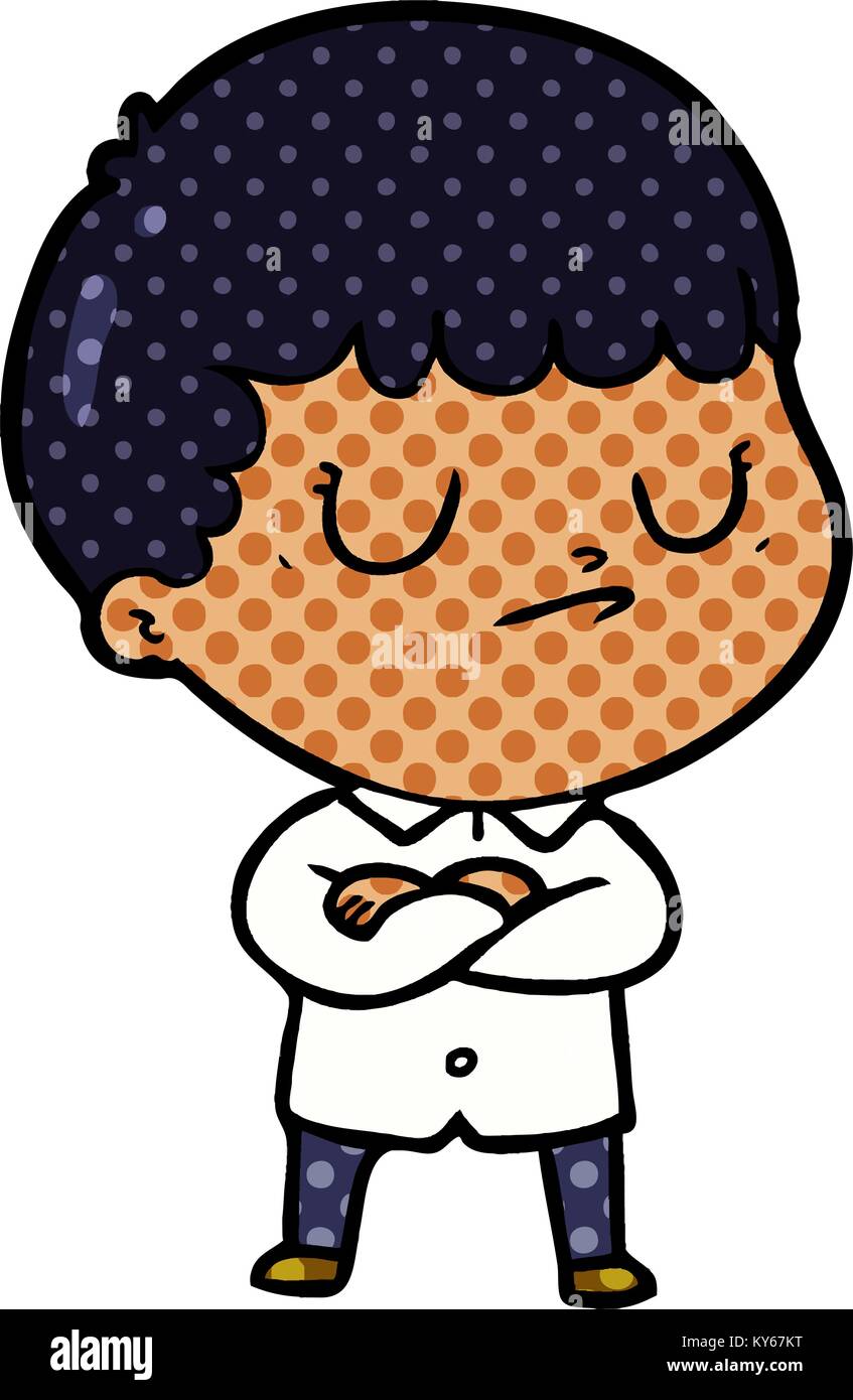 cartoon grumpy boy Stock Vector Image & Art - Alamy