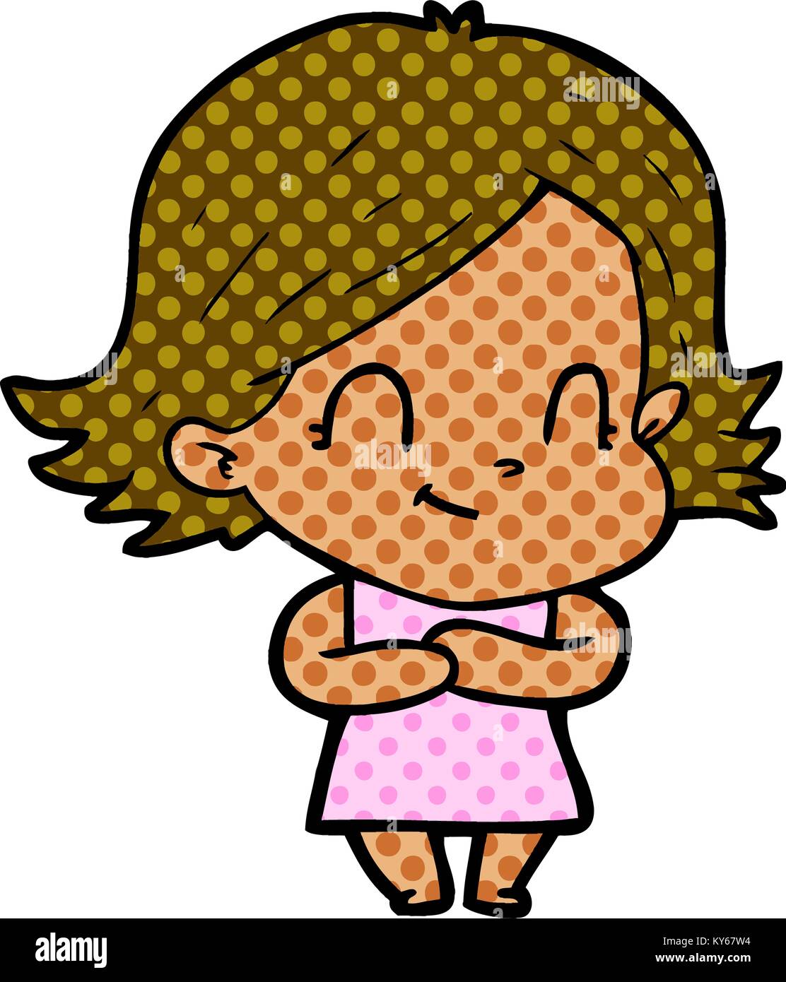 cartoon friendly girl Stock Vector Image & Art - Alamy