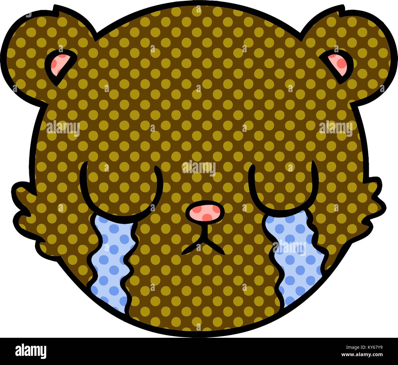 cute cartoon teddy bear face crying Stock Vector Image & Art - Alamy