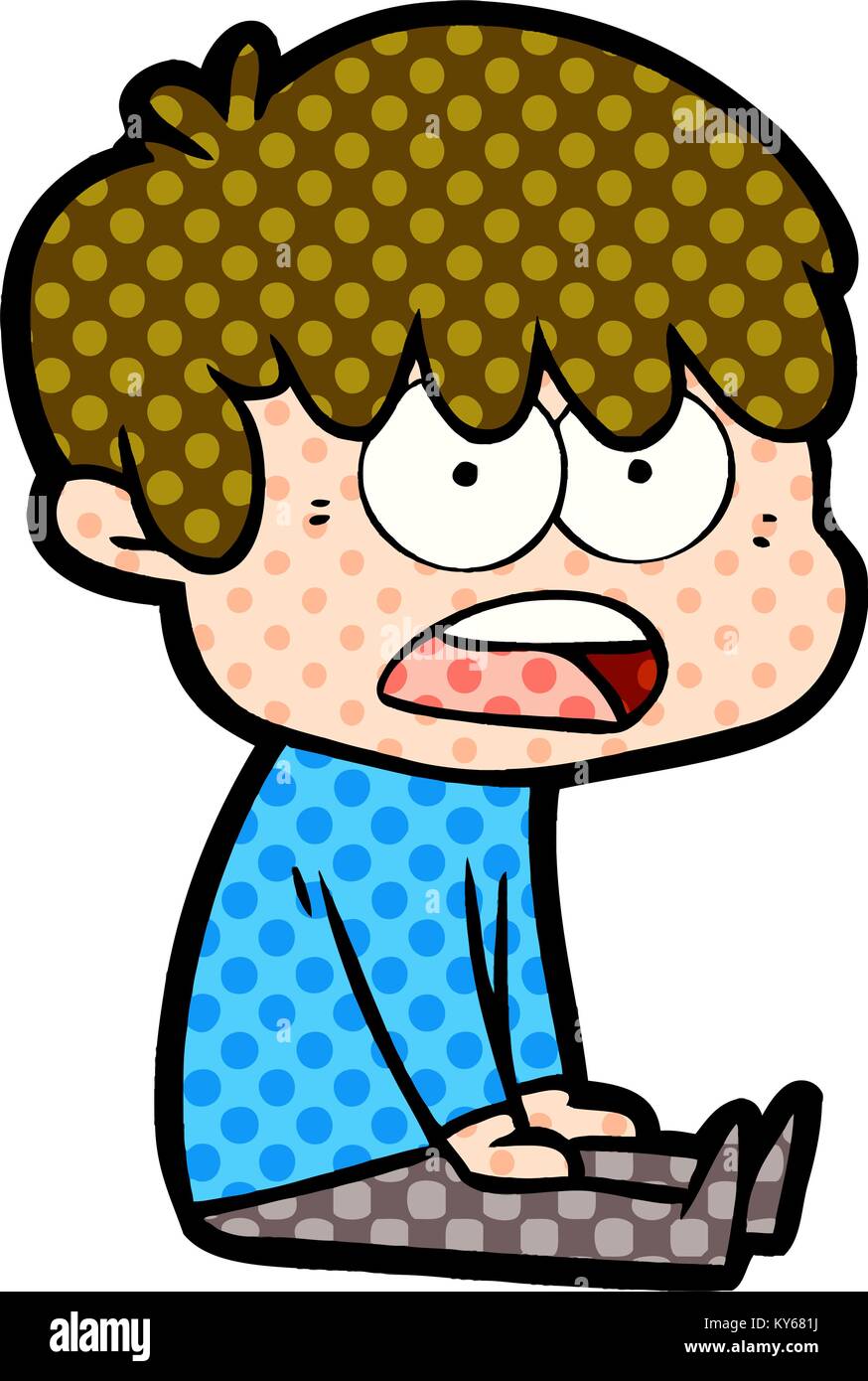 worried cartoon boy Stock Vector Image & Art - Alamy