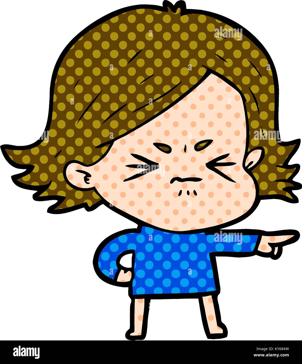 cartoon angry girl Stock Vector Image & Art - Alamy