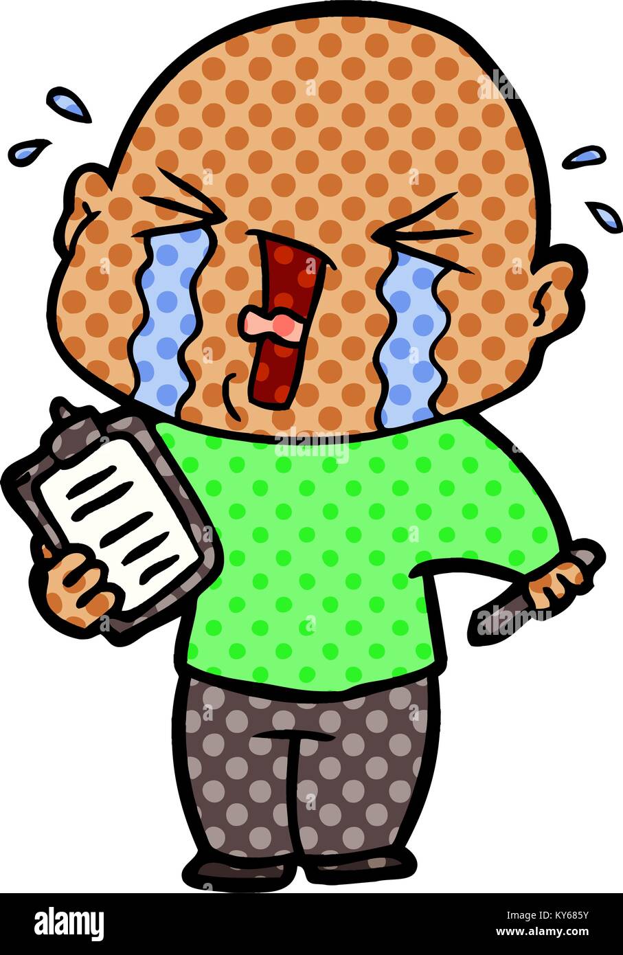 cartoon crying man with clipboard Stock Vector Image & Art - Alamy