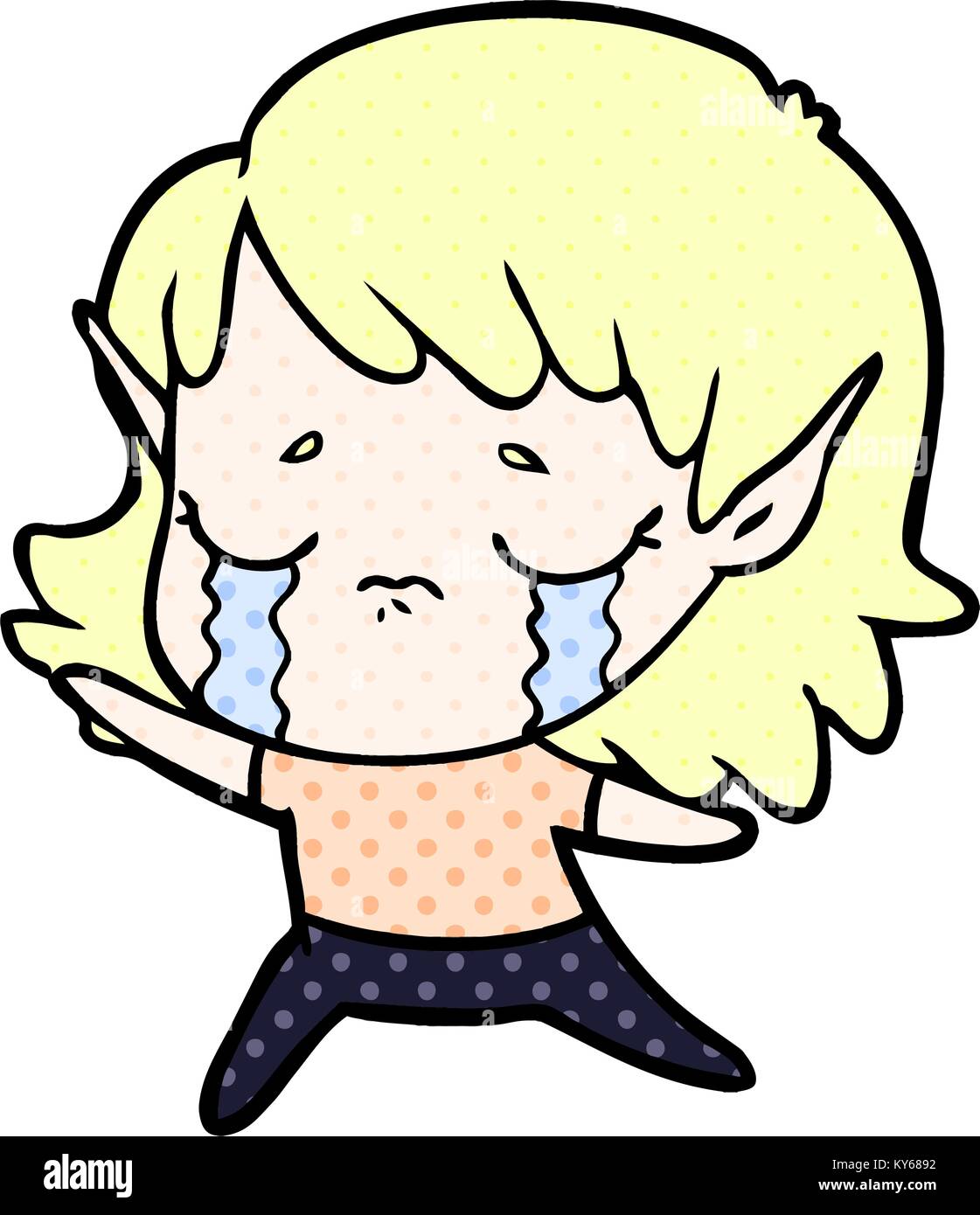 cartoon crying elf girl Stock Vector Image & Art - Alamy