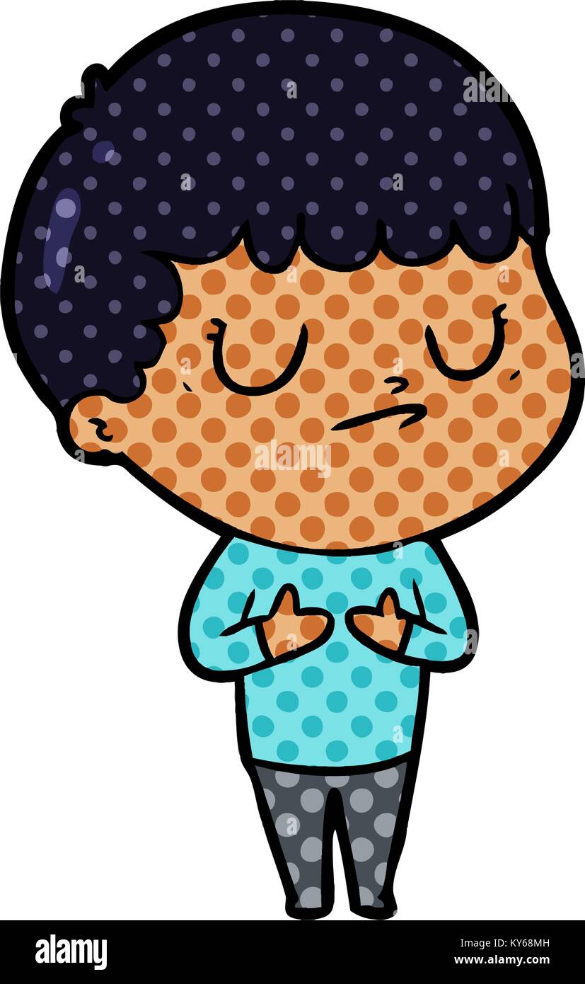 cartoon grumpy boy Stock Vector Image & Art - Alamy