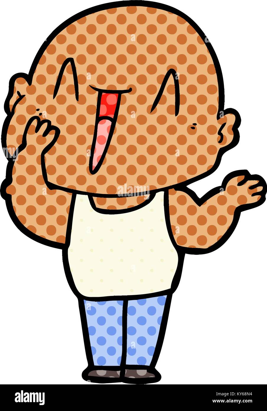 happy cartoon bald man Stock Vector Image & Art - Alamy