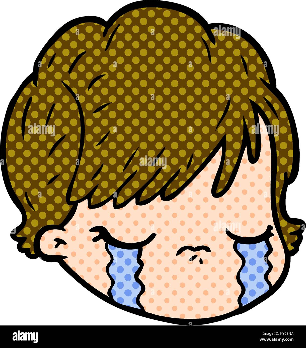 cartoon female face crying Stock Vector Image & Art - Alamy