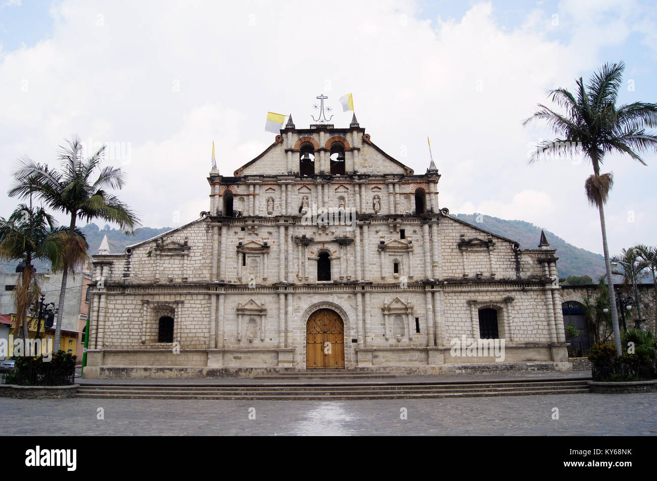 Old colonial style church in Panajachel, lake Atitlan, Guatemala Stock ...