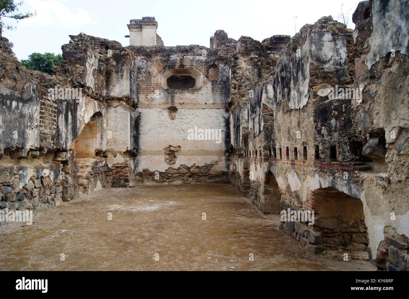 Ruins of building in monastery La Recoleccion in Antigua Guatemala ...