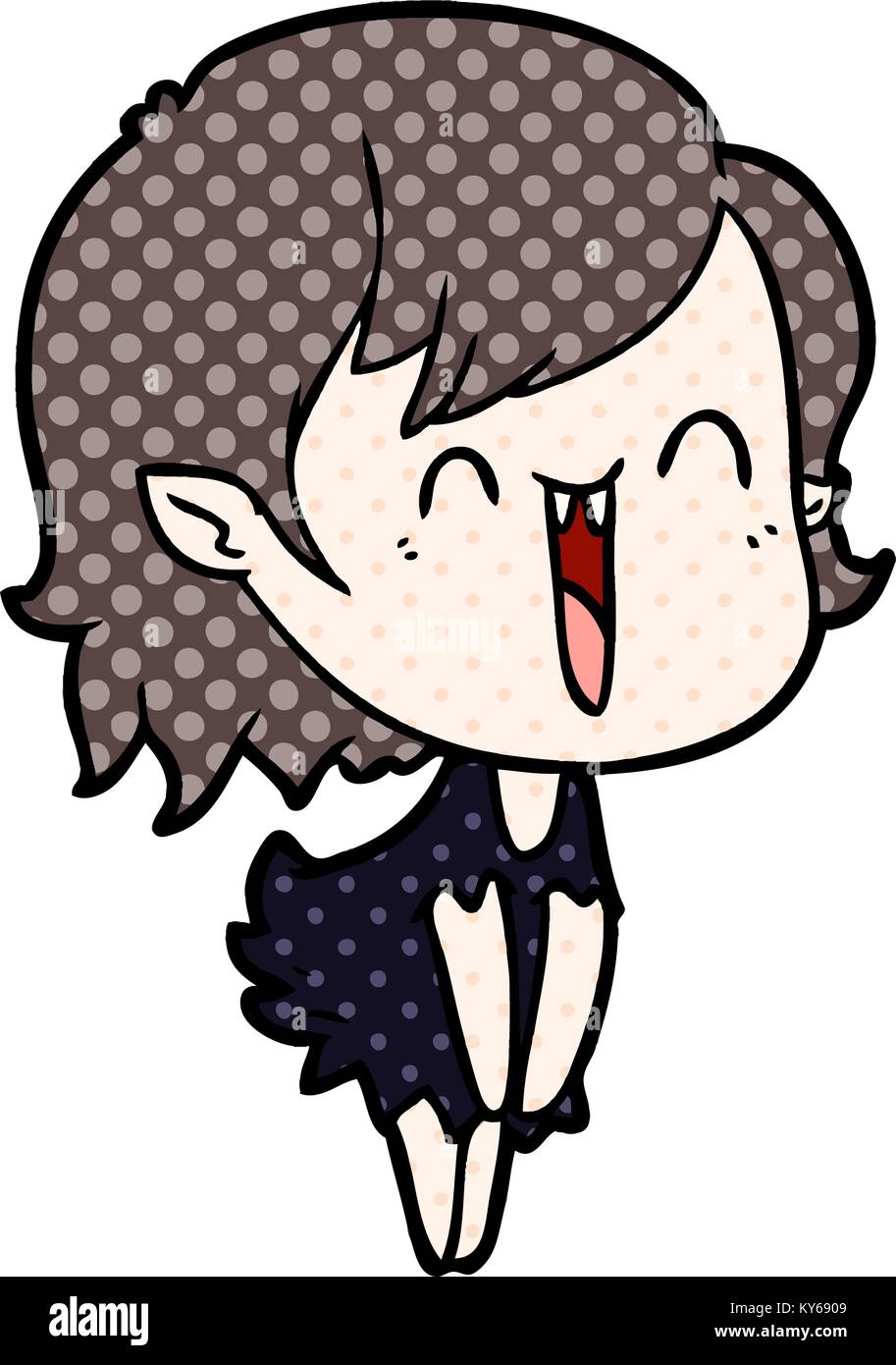 cute cartoon happy vampire girl Stock Vector Image & Art - Alamy