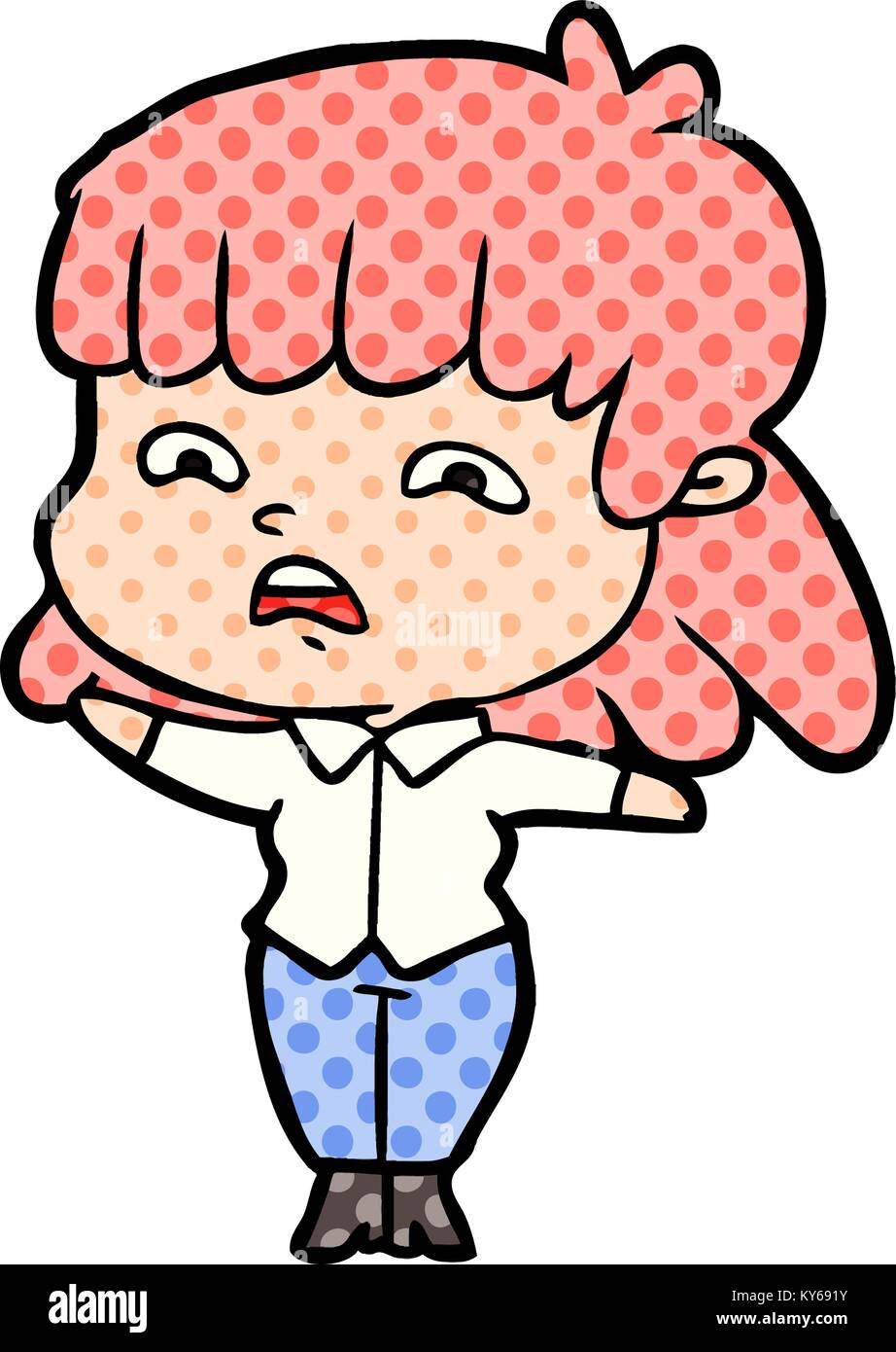 cartoon worried woman Stock Vector Image & Art - Alamy