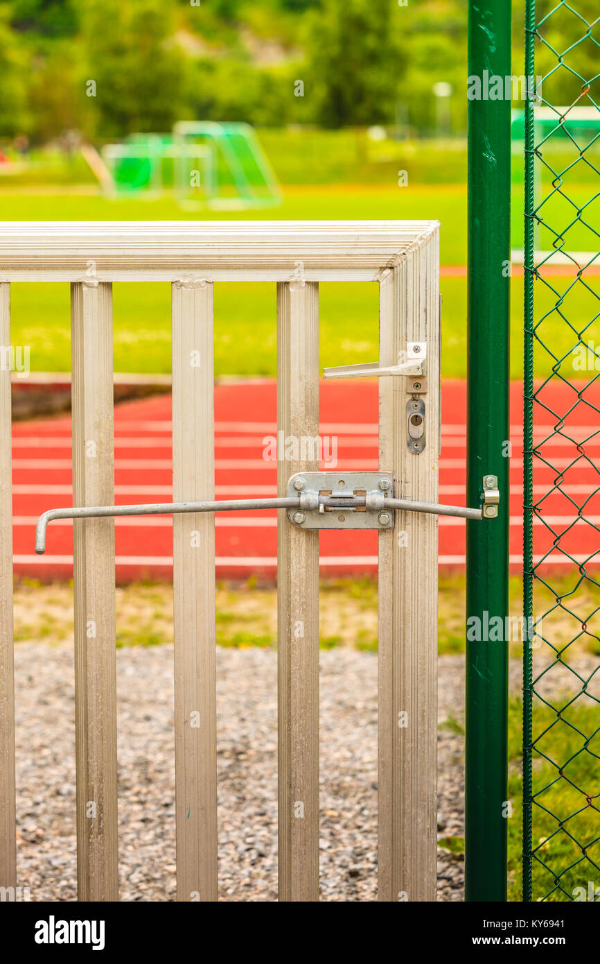 Locked school gate hi-res stock photography and images - Alamy