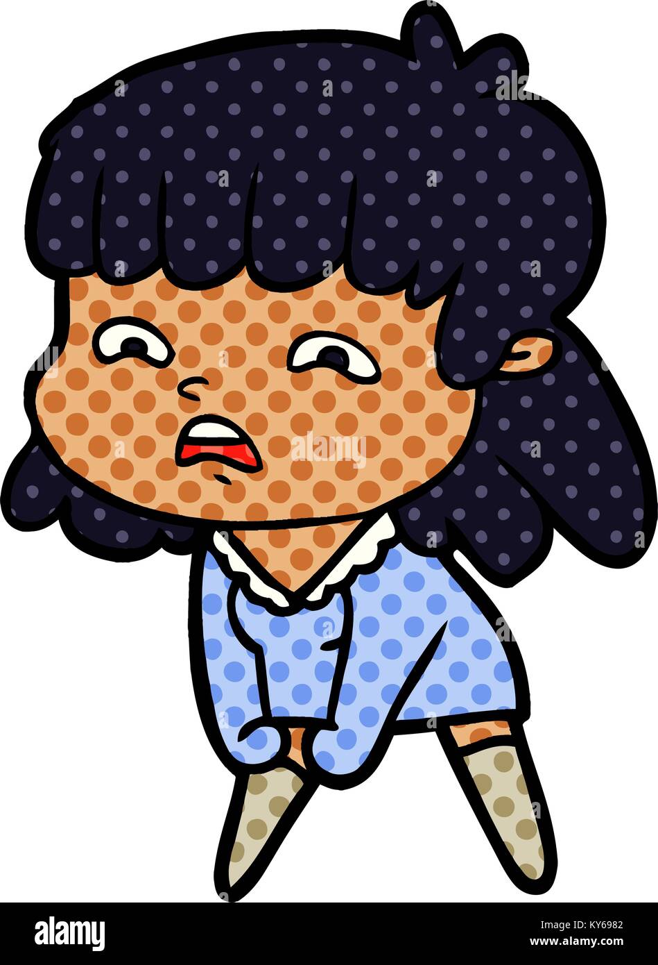 cartoon worried woman Stock Vector Image & Art - Alamy