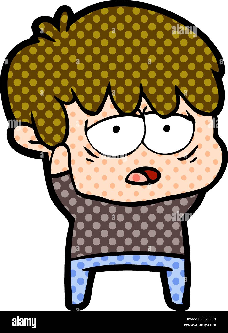 cartoon exhausted boy Stock Vector Image & Art - Alamy