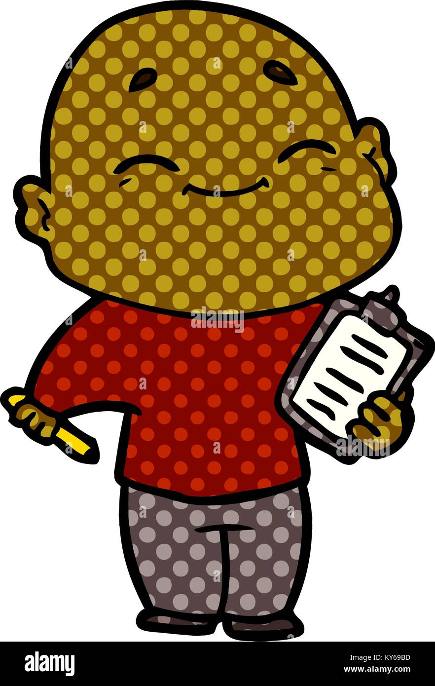 happy cartoon bald man Stock Vector Image & Art - Alamy