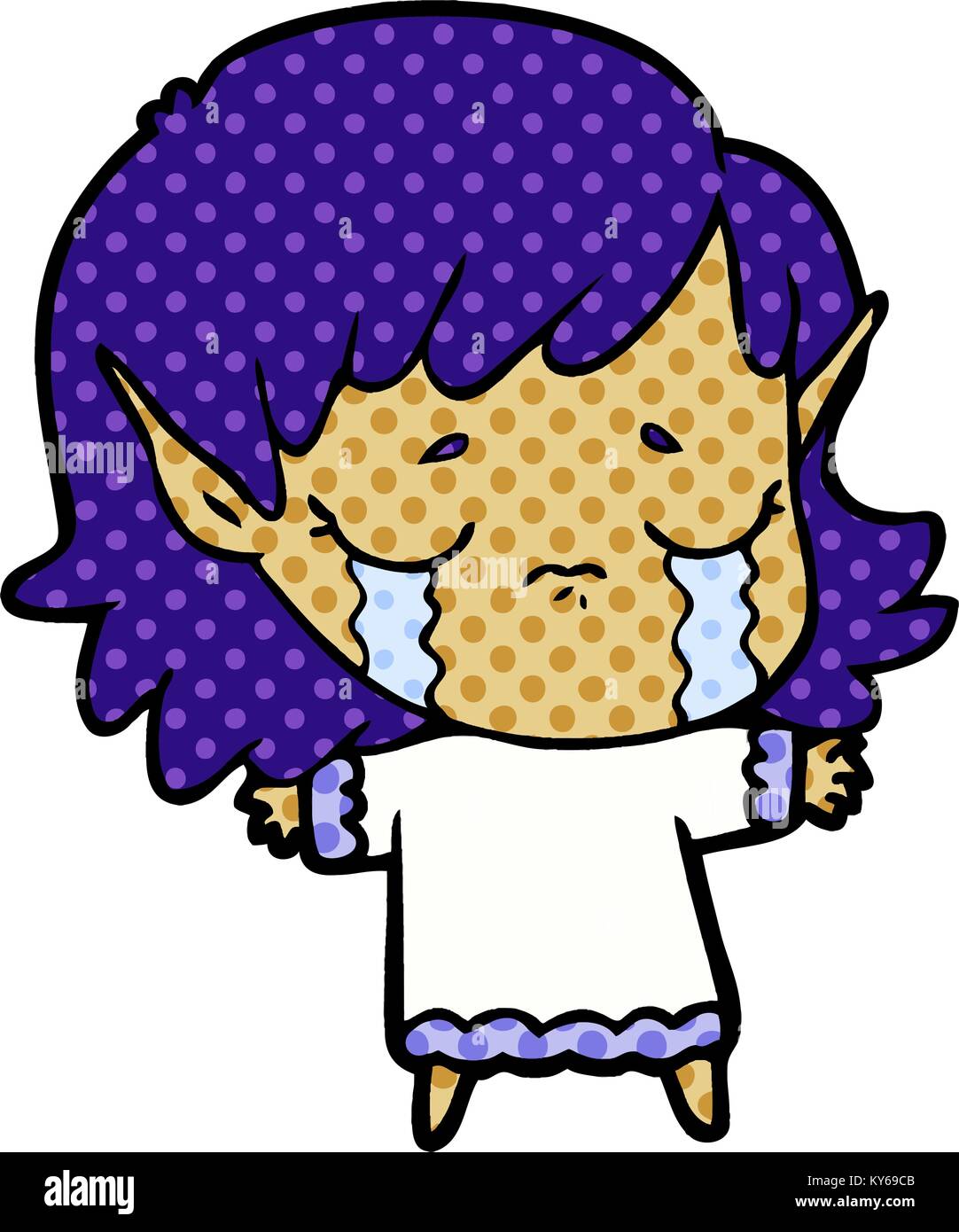 cartoon crying elf girl Stock Vector Image & Art - Alamy