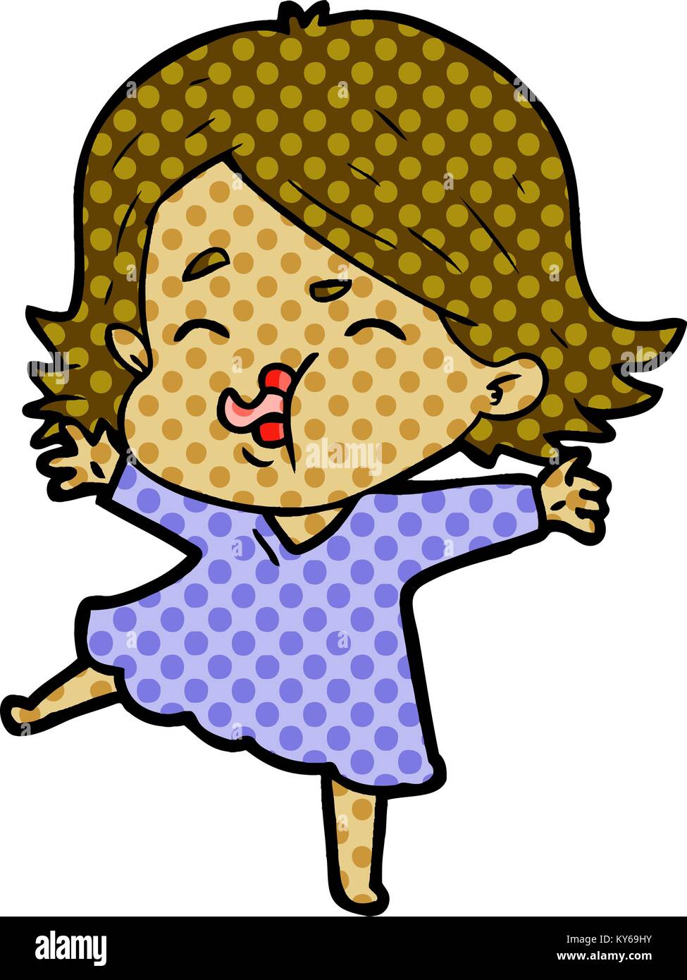 cartoon girl pulling face Stock Vector Image & Art - Alamy