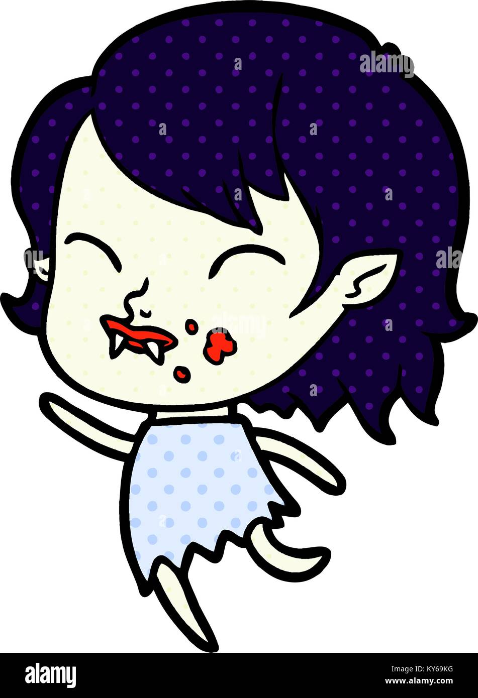 cartoon vampire girl with blood on cheek Stock Vector Image & Art - Alamy