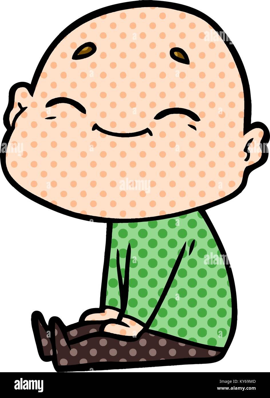 happy cartoon bald man Stock Vector Image & Art - Alamy