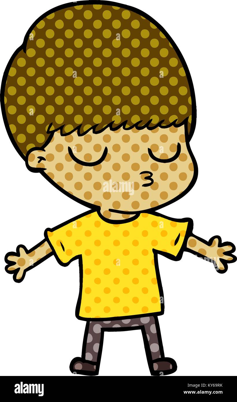 cartoon calm boy Stock Vector Image & Art - Alamy