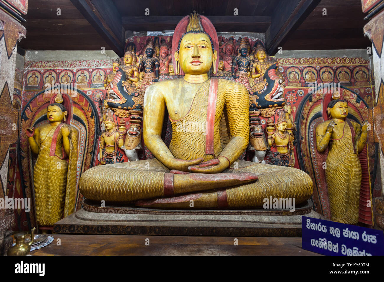 RIDIGAMA, SRI LANKA - FEBRUARY 18, 2017: Statues of Gautama Buddha at ...