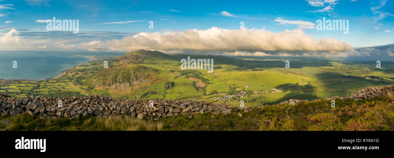 Welsh landscape on the Llyn Peninsula - view from Tre'r Ceiri towards ...