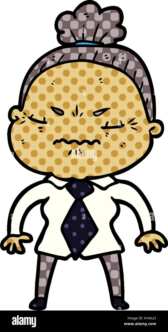 cartoon annoyed old lady Stock Vector Image & Art - Alamy