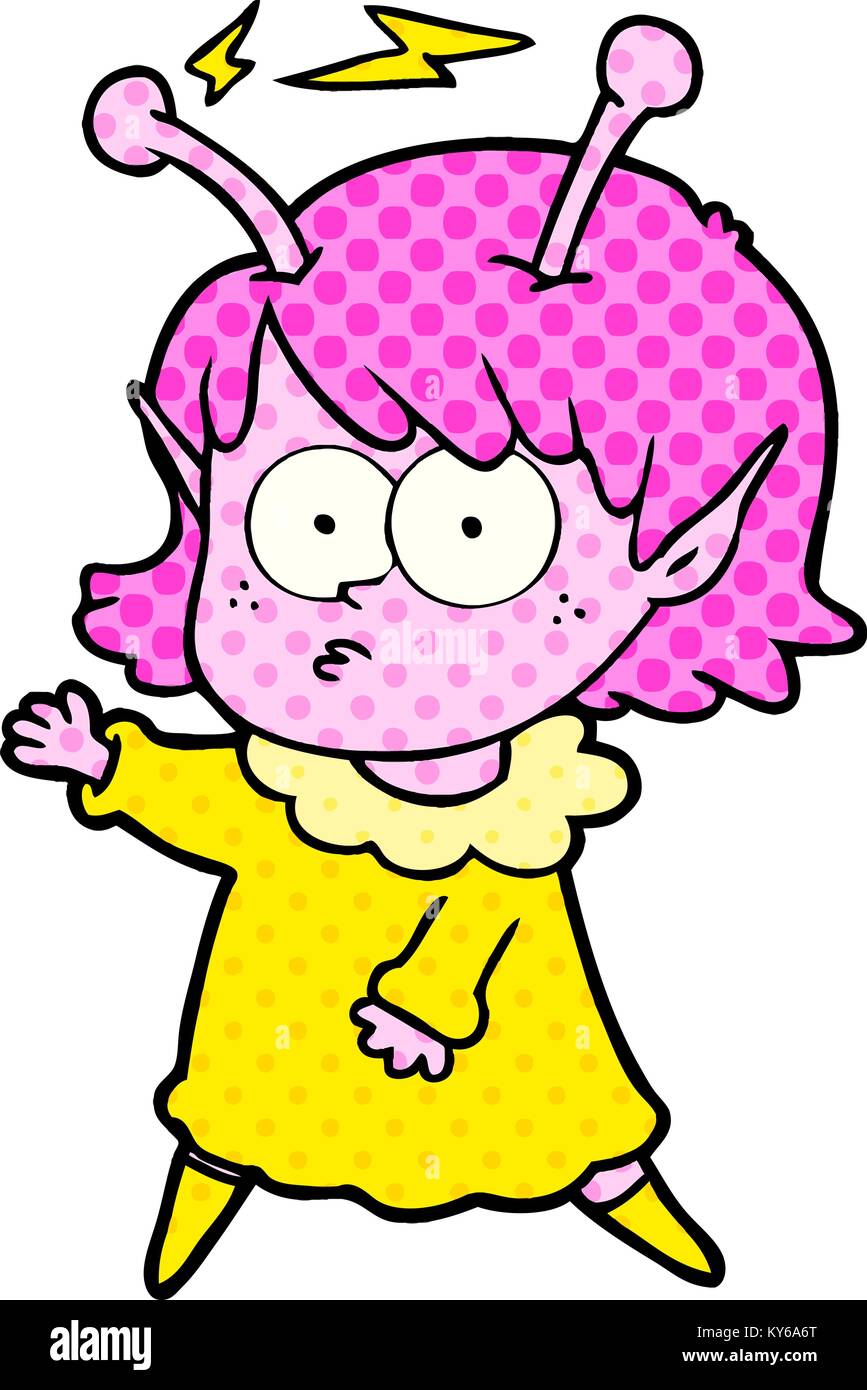 cartoon alien girl Stock Vector Image & Art - Alamy