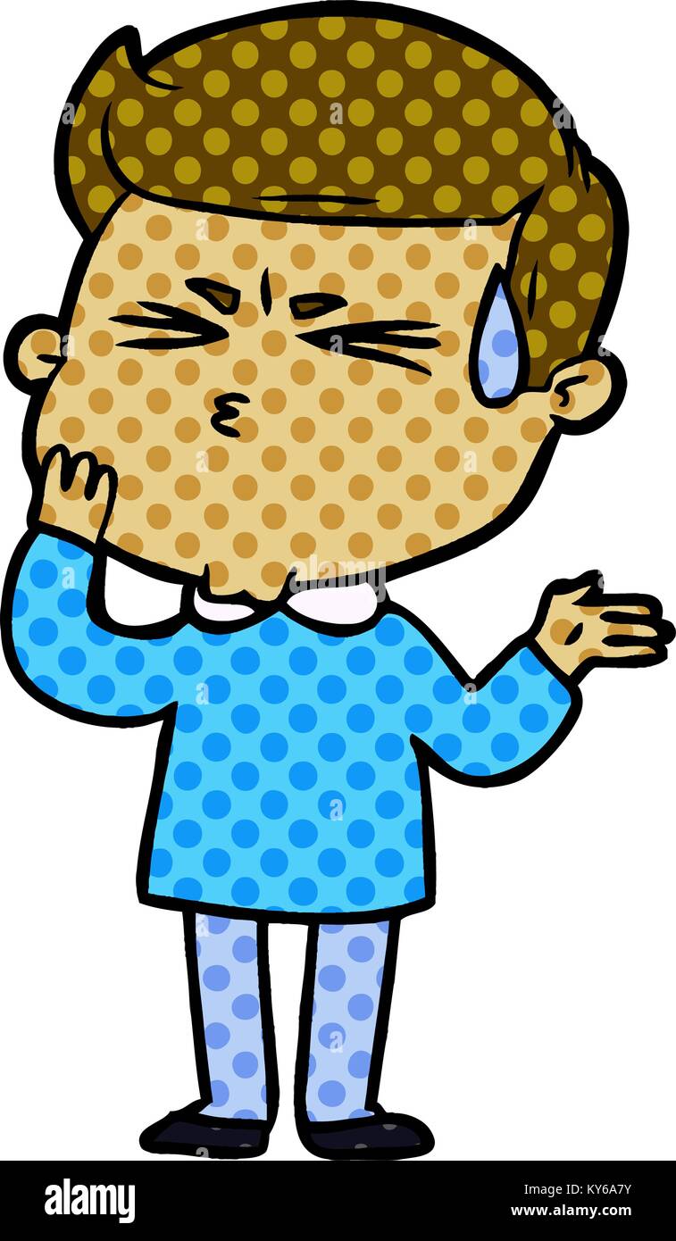 cartoon man sweating Stock Vector Image & Art - Alamy