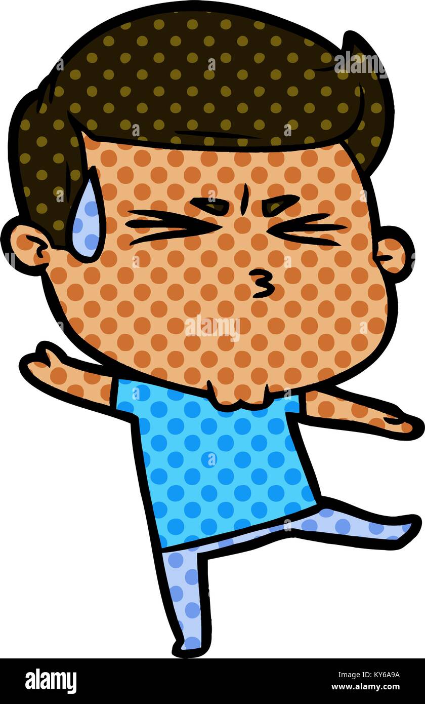 cartoon man sweating Stock Vector Image & Art - Alamy