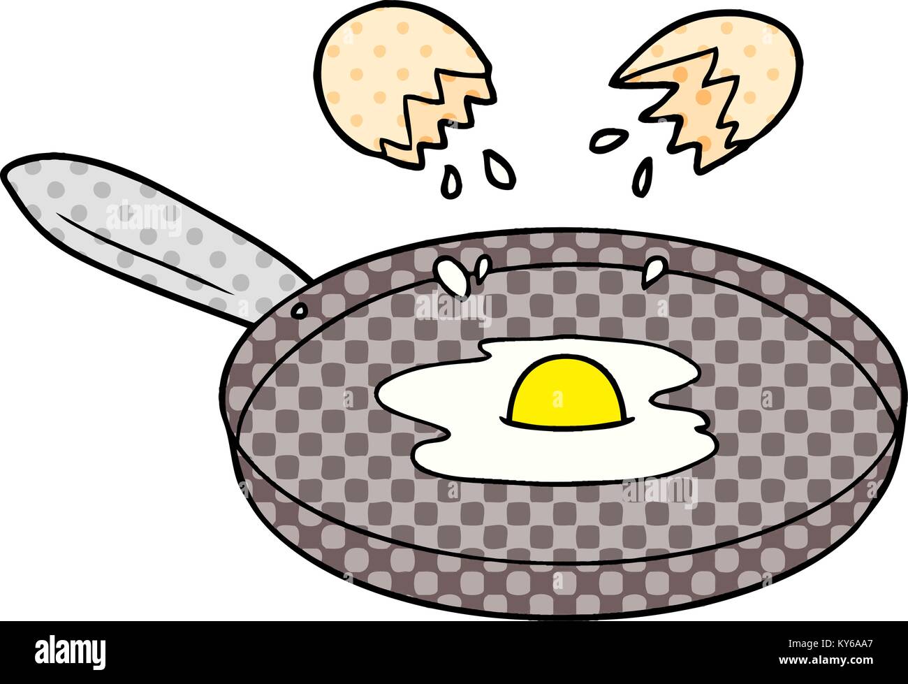 cartoon pan frying egg Stock Vector Image & Art - Alamy