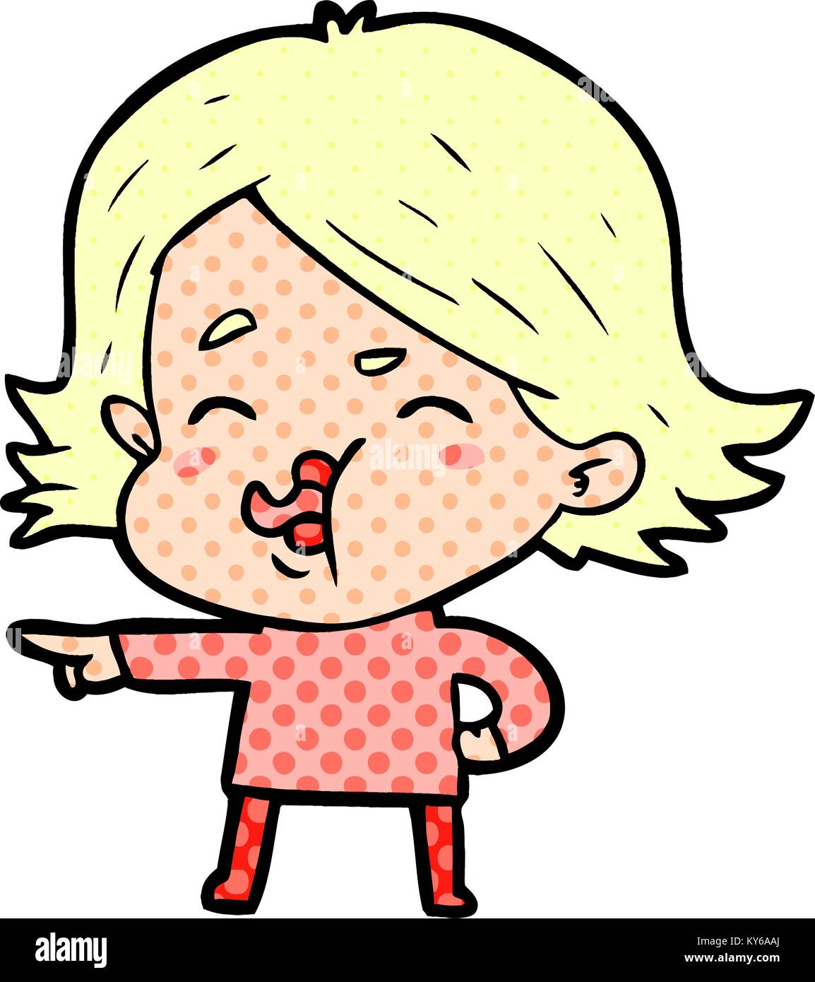 cartoon girl pulling face Stock Vector Image & Art - Alamy