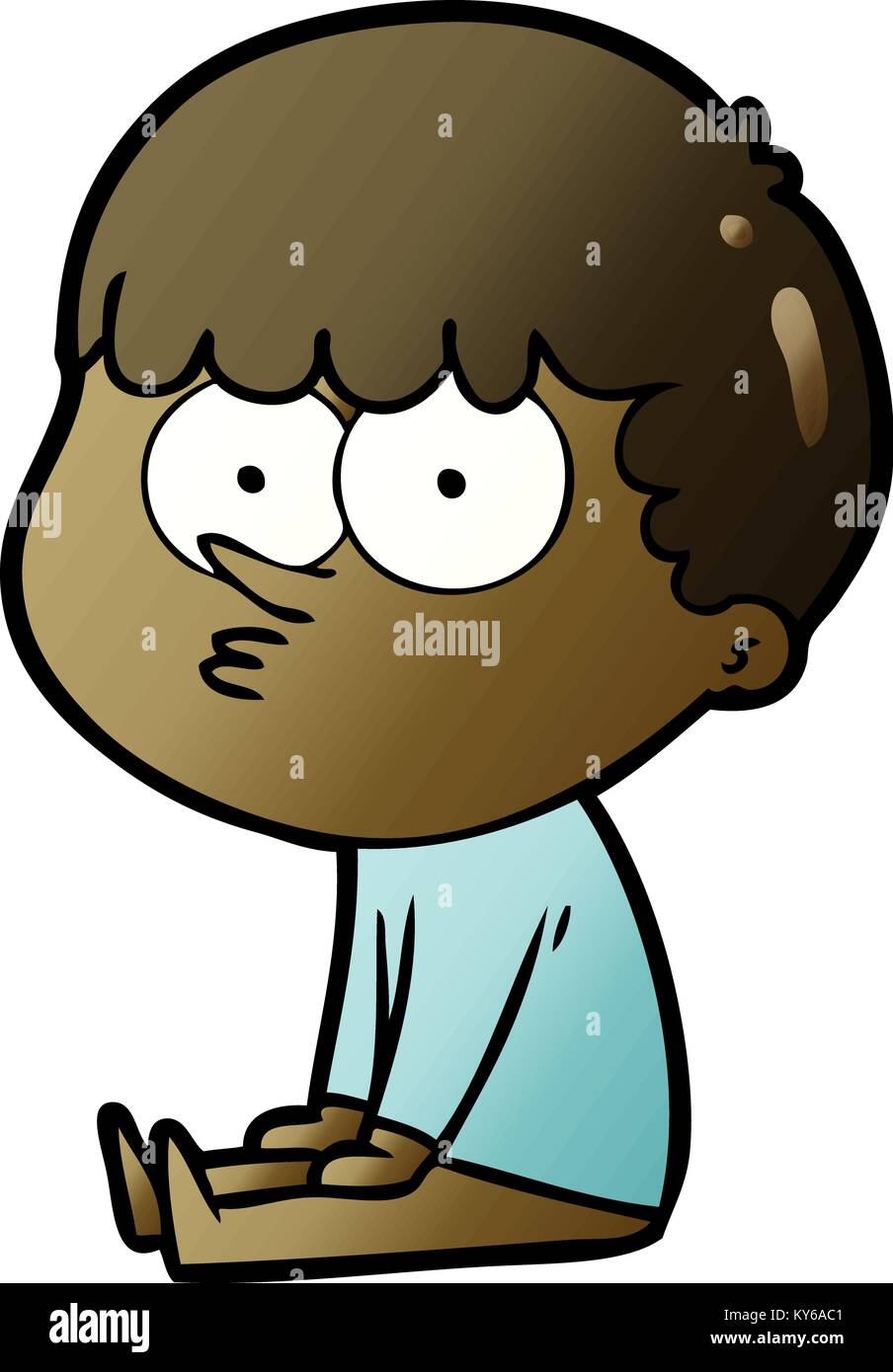 cartoon boy sat waiting Stock Vector Image & Art - Alamy