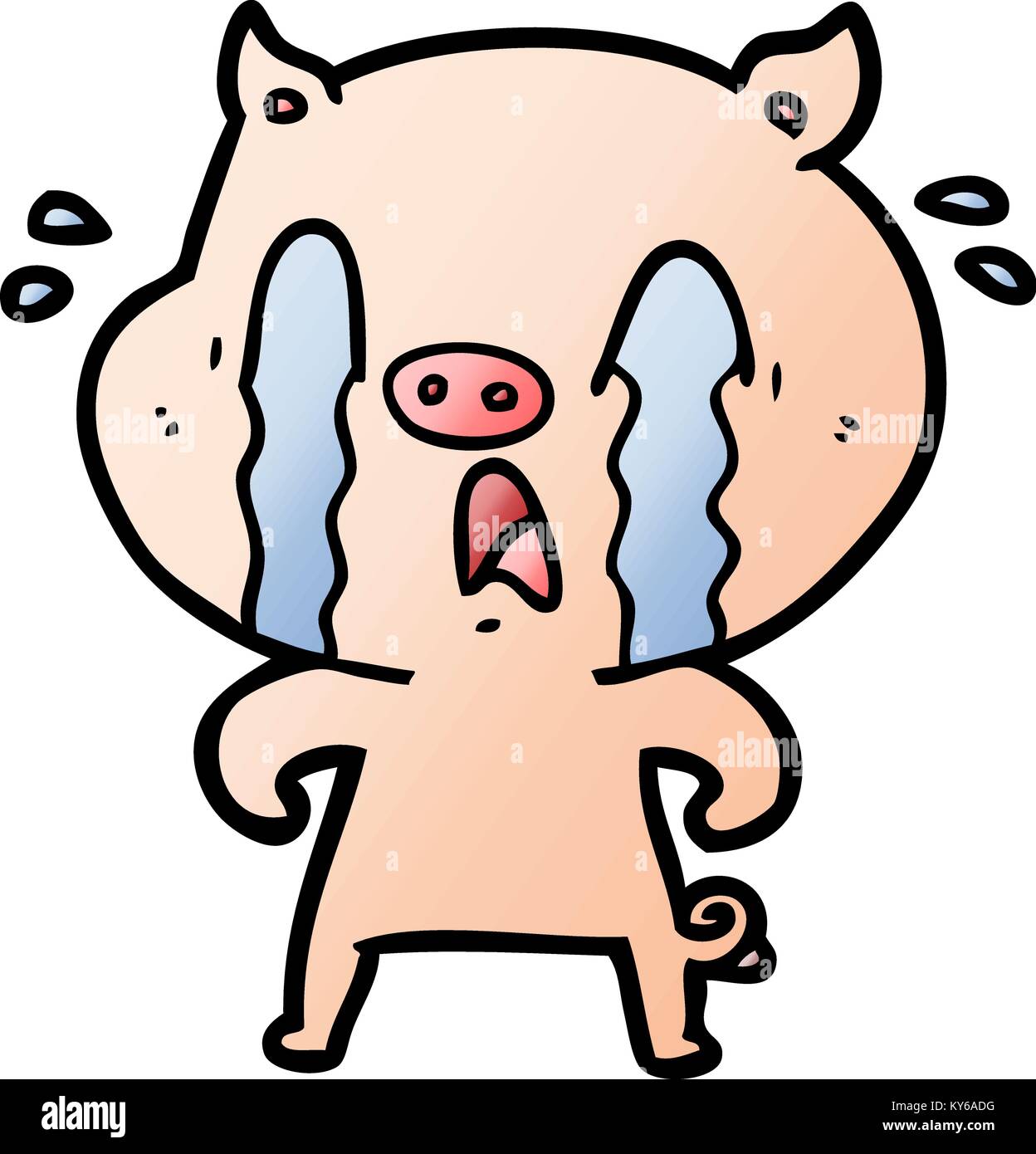 crying pig cartoon Stock Vector Image & Art - Alamy