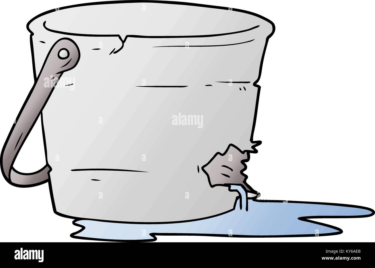 broken bucket cartoon Stock Vector Image & Art - Alamy