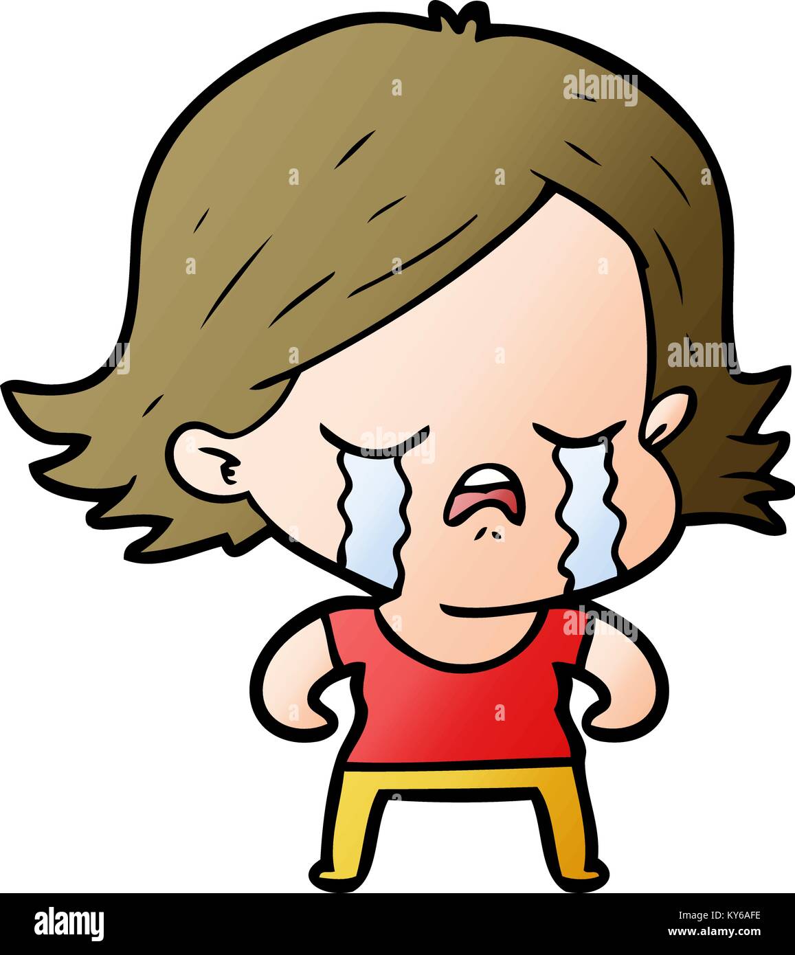 cartoon girl crying Stock Vector Image & Art - Alamy