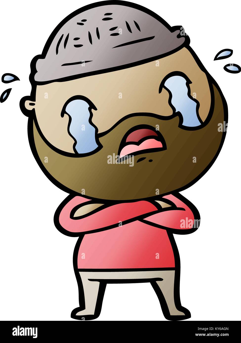 cartoon bearded man crying Stock Vector Image & Art - Alamy