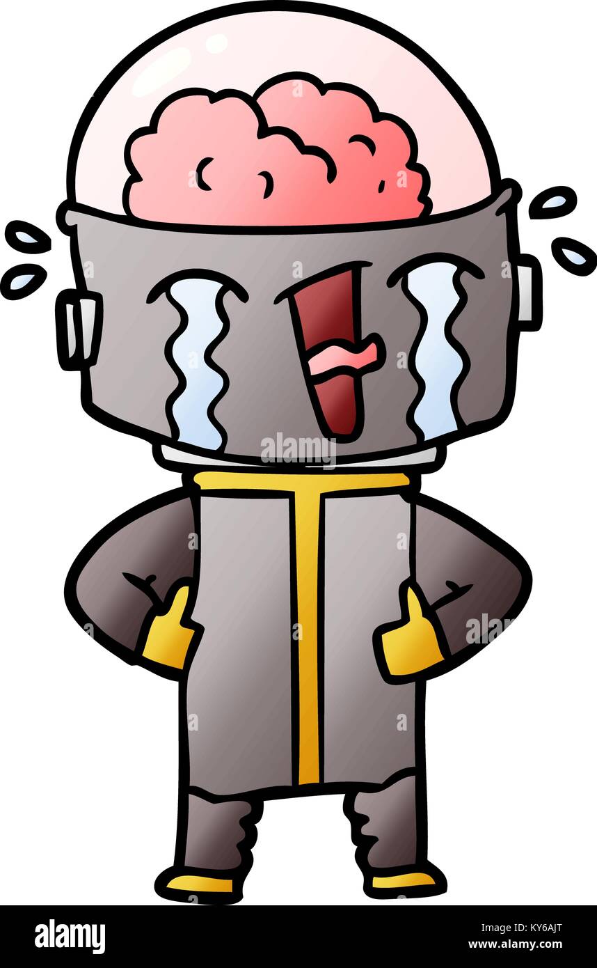 cartoon crying robot Stock Vector Image & Art - Alamy