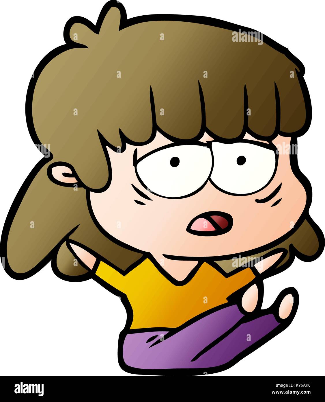 cartoon tired woman Stock Vector Image & Art - Alamy