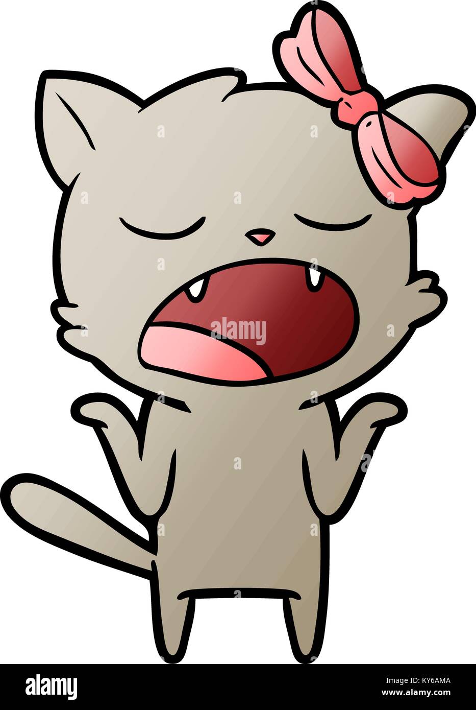 cartoon yawning cat shrugging shoulders Stock Vector Image & Art - Alamy