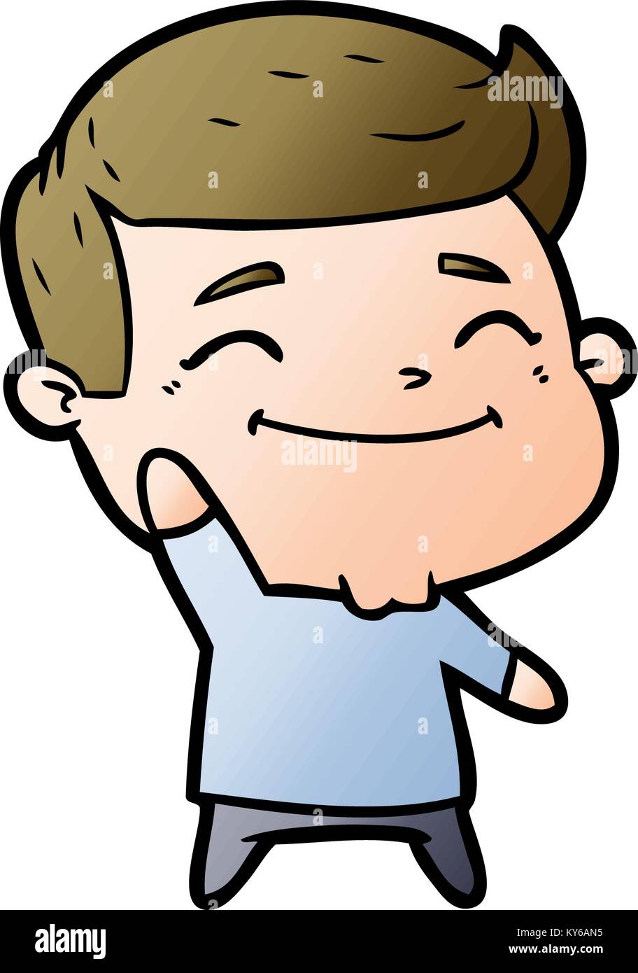 happy cartoon man waving Stock Vector Image & Art - Alamy