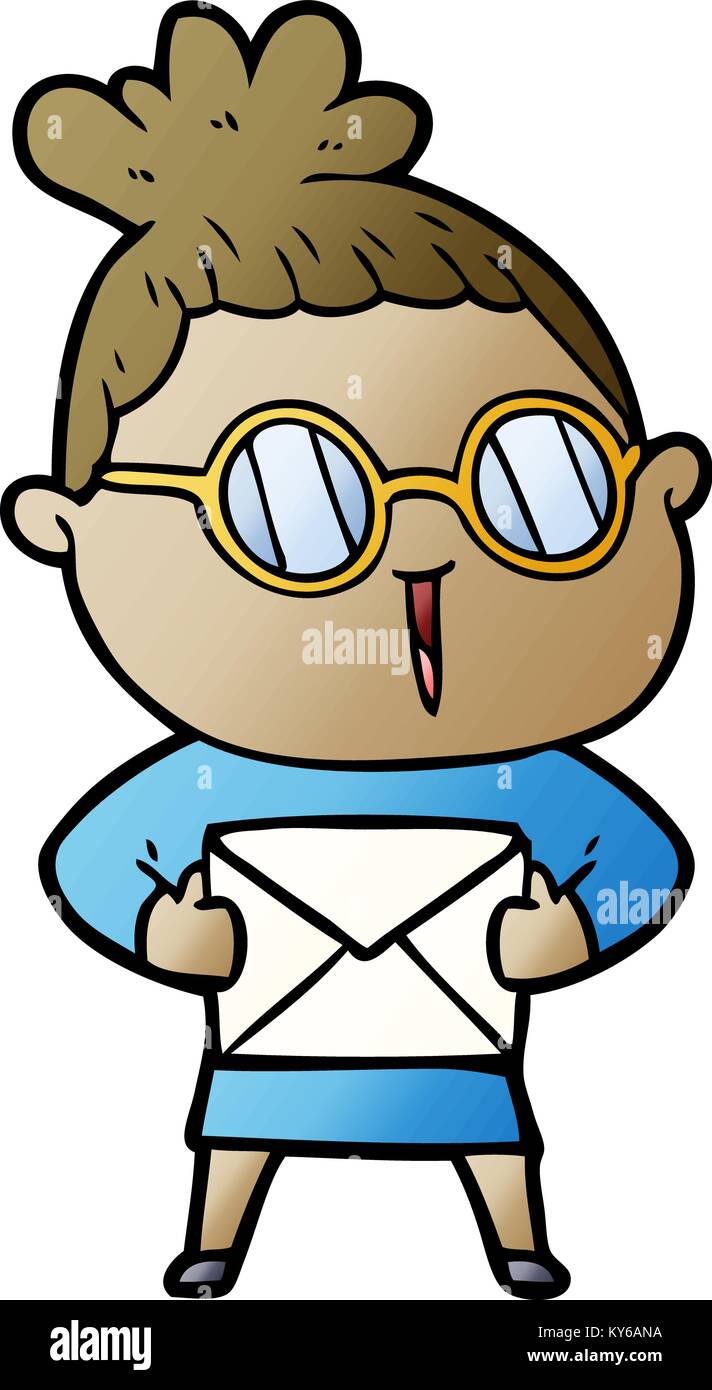 cartoon woman wearing spectacles Stock Vector Image & Art - Alamy