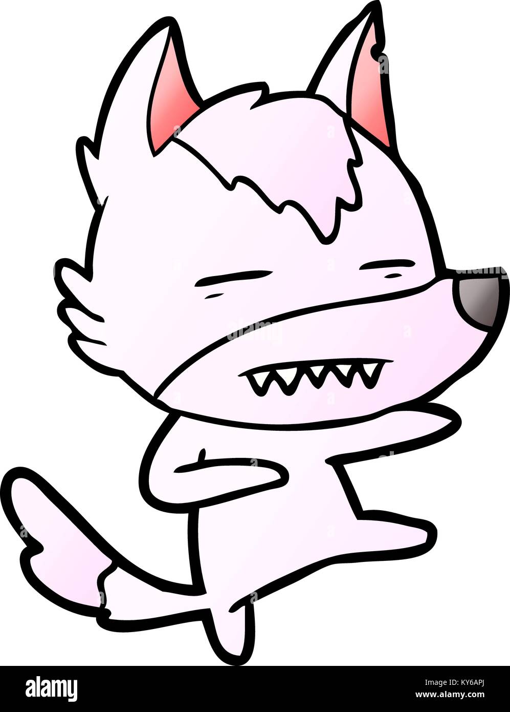 cartoon wolf kicking Stock Vector Image & Art - Alamy