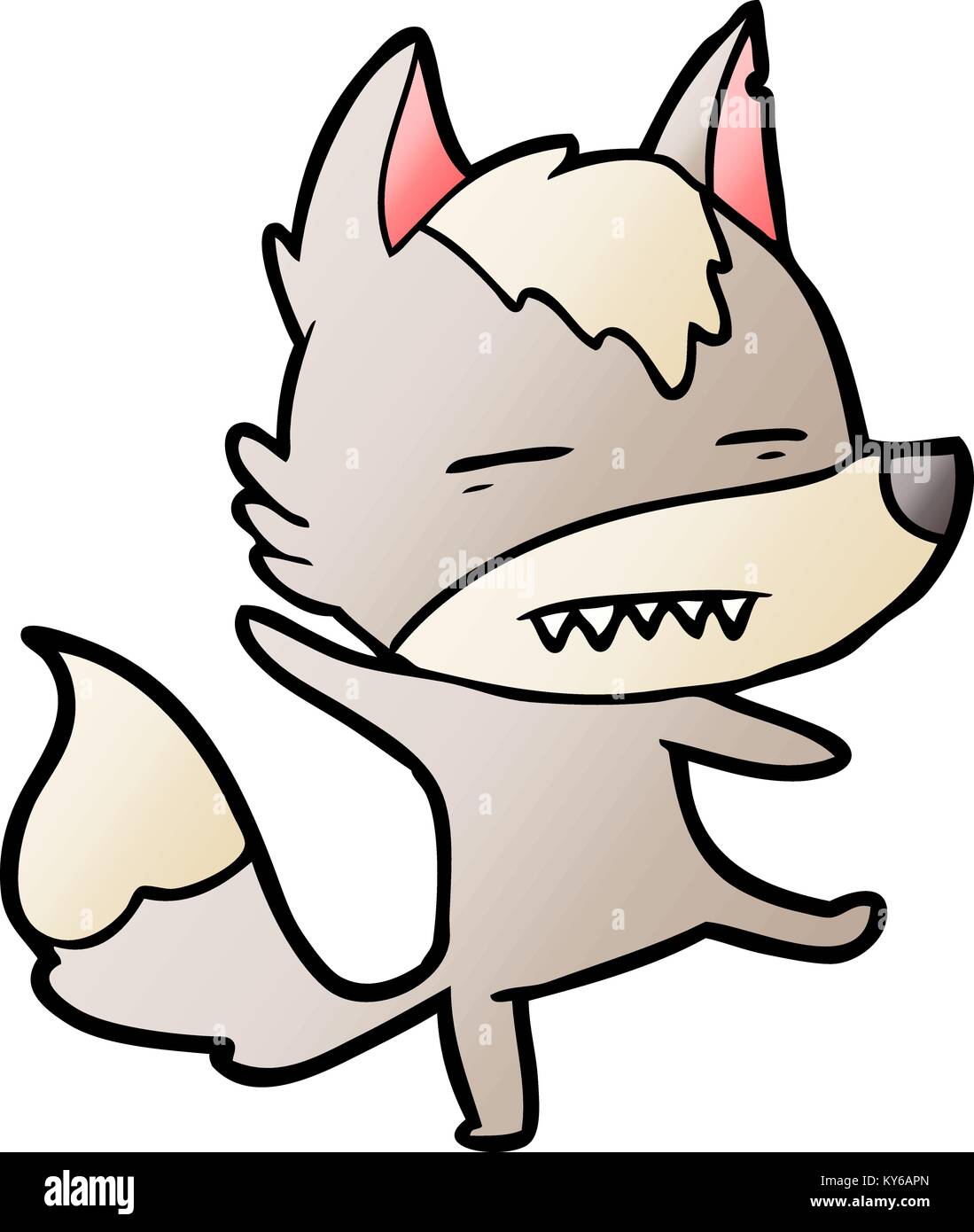 cartoon wolf showing teeth Stock Vector Image & Art - Alamy