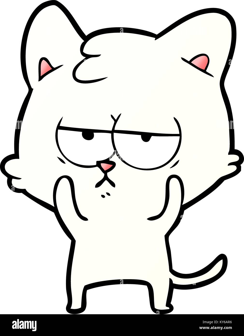 bored cartoon cat Stock Vector Image & Art - Alamy