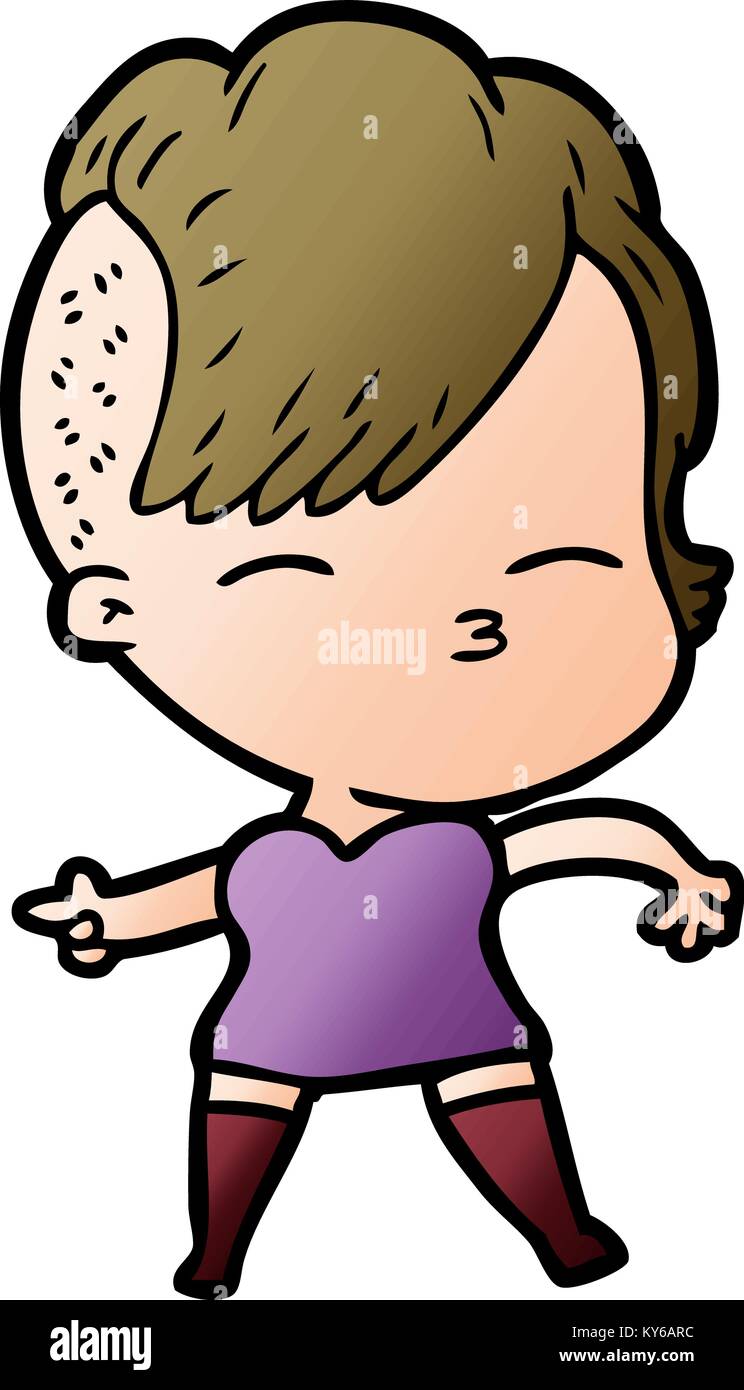 cartoon squinting girl Stock Vector Image & Art - Alamy